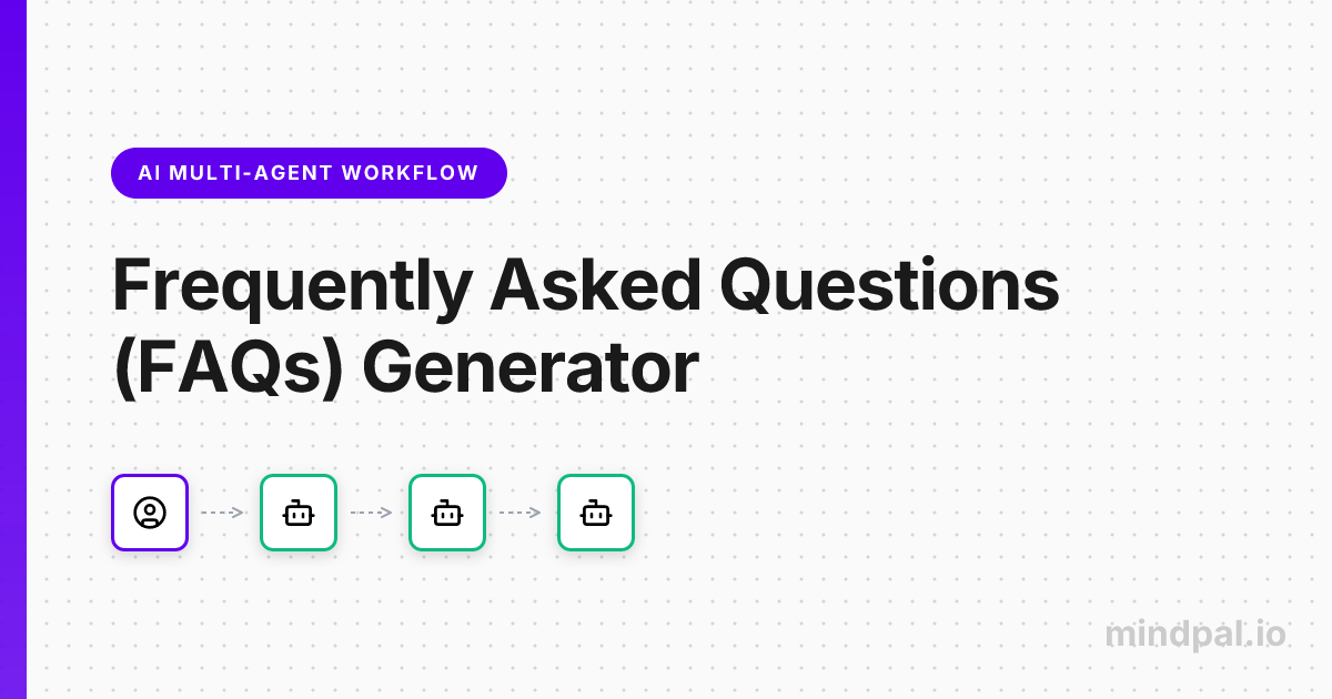 Frequently Asked Questions (FAQs) Generator | MindPal Workflow